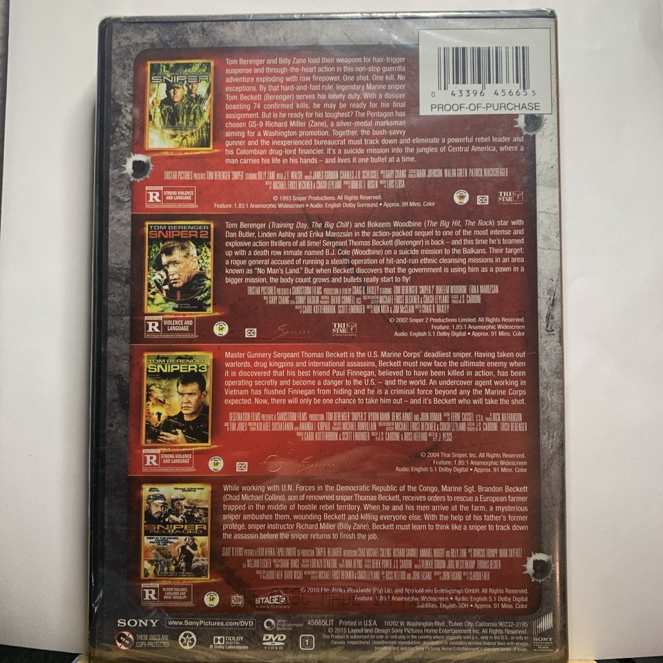 Sniper Collection: Fully Loaded 4-Movie Collection (DVD) 43396456655| eBay