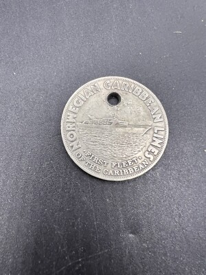Norwegian Caribbean Lines Casino Token Coin Silver Tone Large One ...