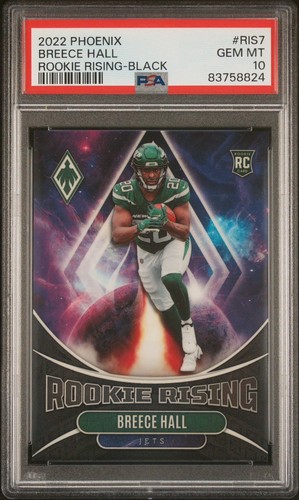 2022 Panini Phoenix Football Breece Hall Rookie Rising Black RIS7 PSA ...