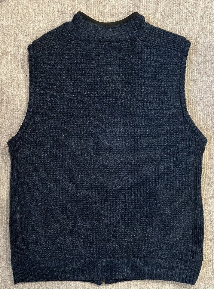 Men's Pendleton Shetland Wool Fleece Lined Vest, Size Medium, Navy Blue ...