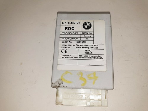 2007 BMW 650i Coupe E63 TIRE PRESSURE MONITOR RDC CONTROL MODULE ...