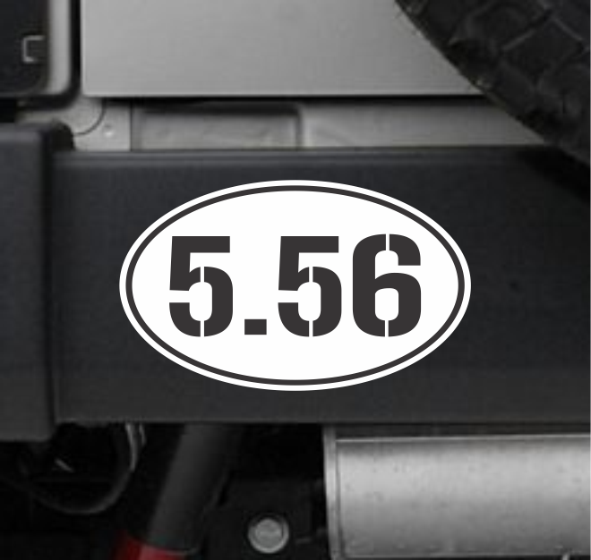 5.56 Oval Decal Bumper Window Sticker AR15 NATO Round US Marines Army ...