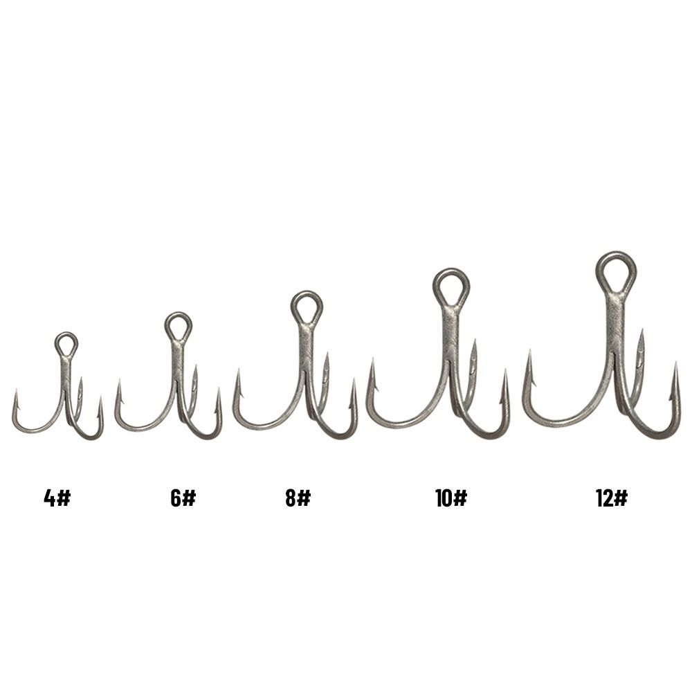 Nickel Lure Sharpened Fishing Tackle Treble Jig Fishhooks High Carbon ...