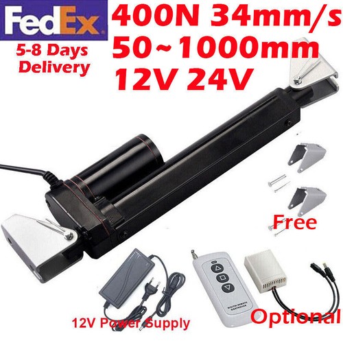 88lbs 400N 34mm/s 1.34"/s Linear Actuator 2~40inch 12V 24V Waterproof ...
