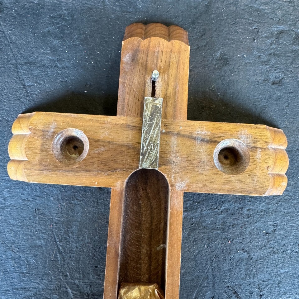 Vintage Catholic Crucifix Cross Sick Call Last Rites Kit INRI w/ Metal ...