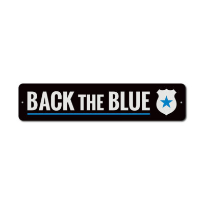 Badge Back The Blue Sign, Custom Police Support, Personalized Metal ...