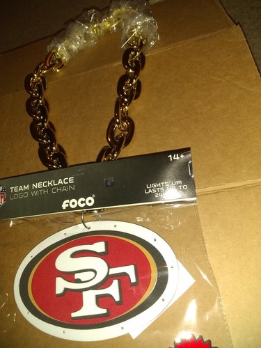 NEW NFL San Francisco 49ers LED Light Up Fan 34" Gold Chain 3 Light ...