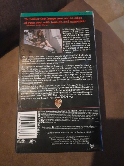 Frantic (VHS) for sale online | eBay