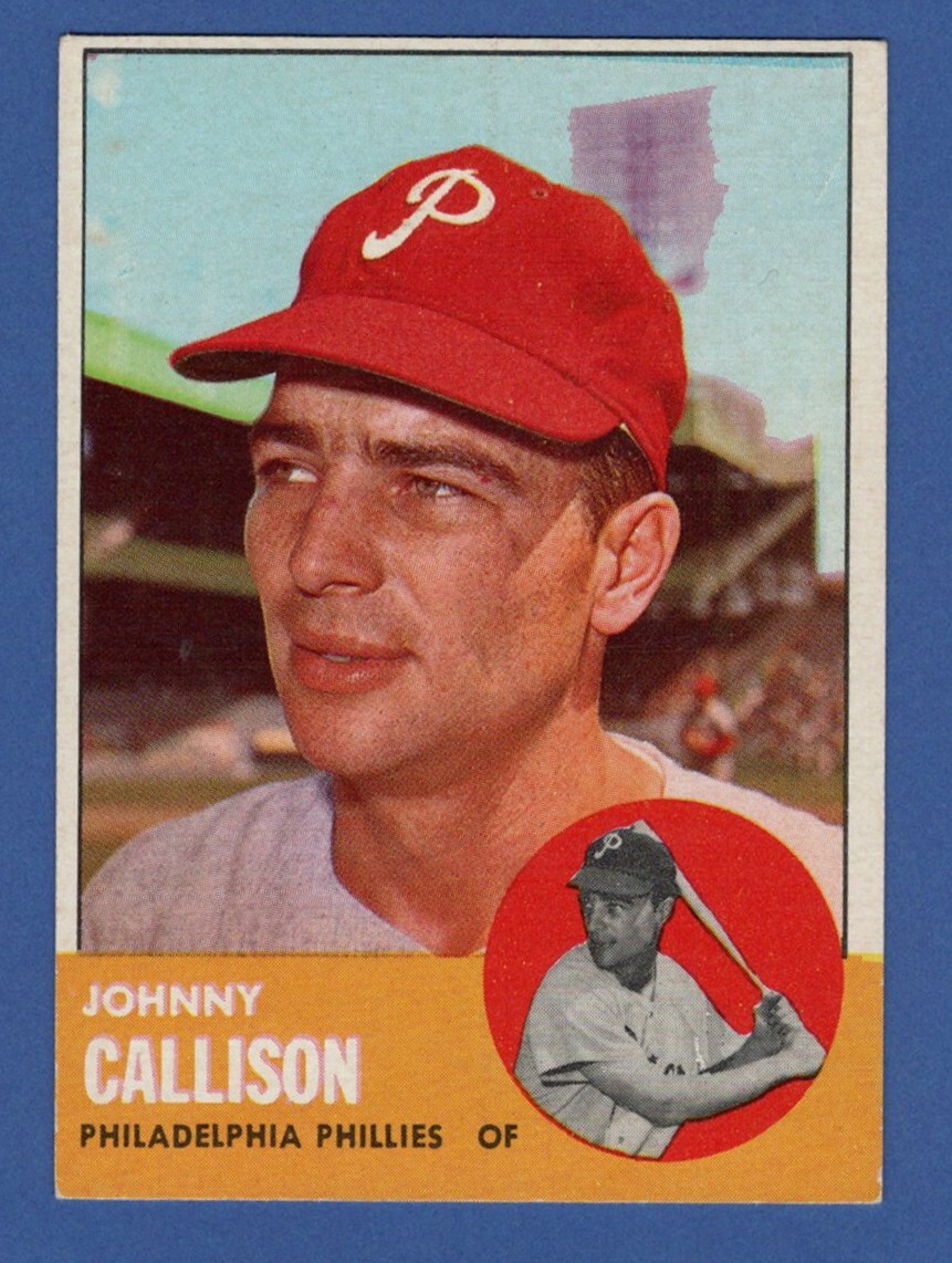 1963 Topps #434 JOHNNY CALLISON Philadelphia Phillies EX No Creases | eBay