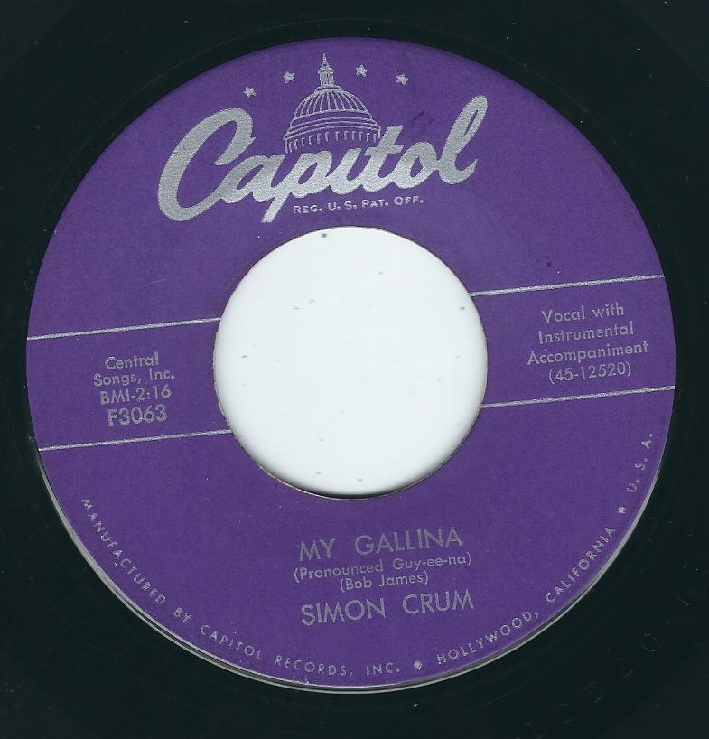 Country Simon Crum CAPITOL 3063 My Gallina / Cuzz you so sweet ♫ | eBay