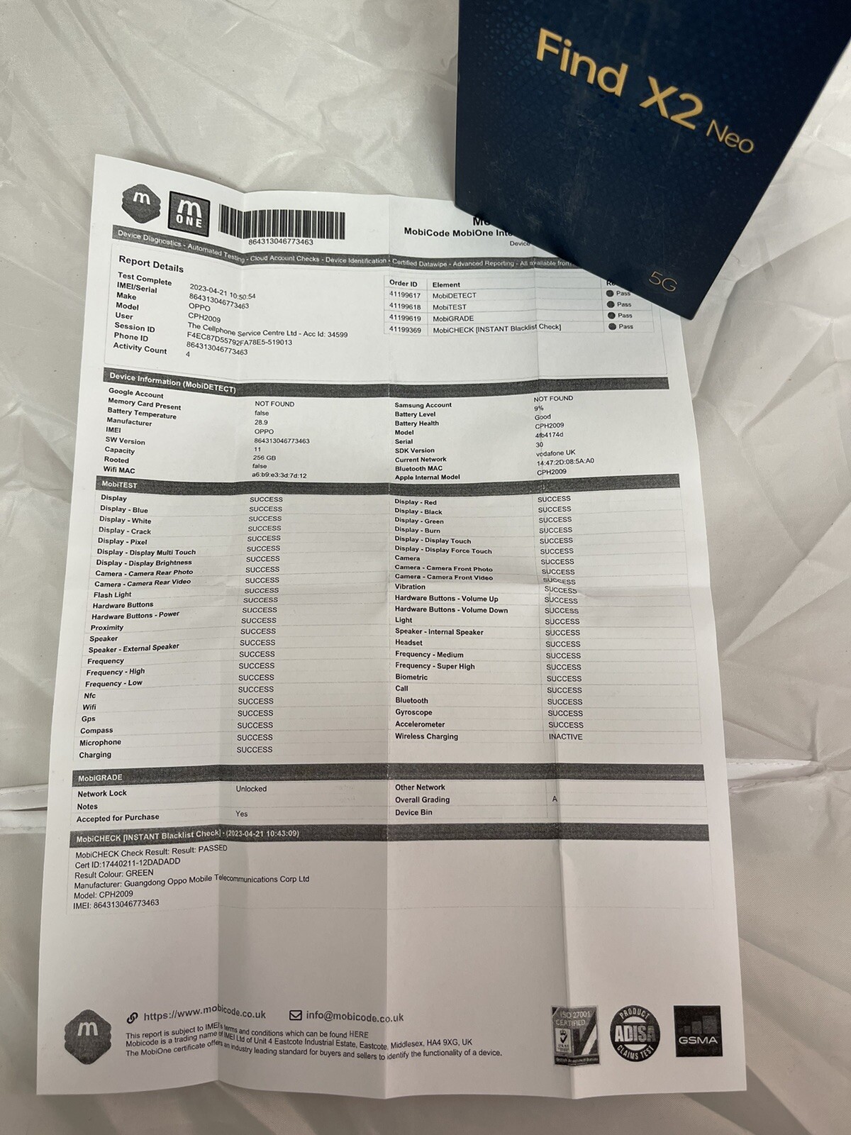 OPPO Find X2 Neo CPH2009 - 256GB - Starry Blue (Unlocked) (Dual SIM ...