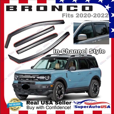 For Ford Bronco Sport 2021-22 In-Channel Window Visor Rain Vent Guard ...