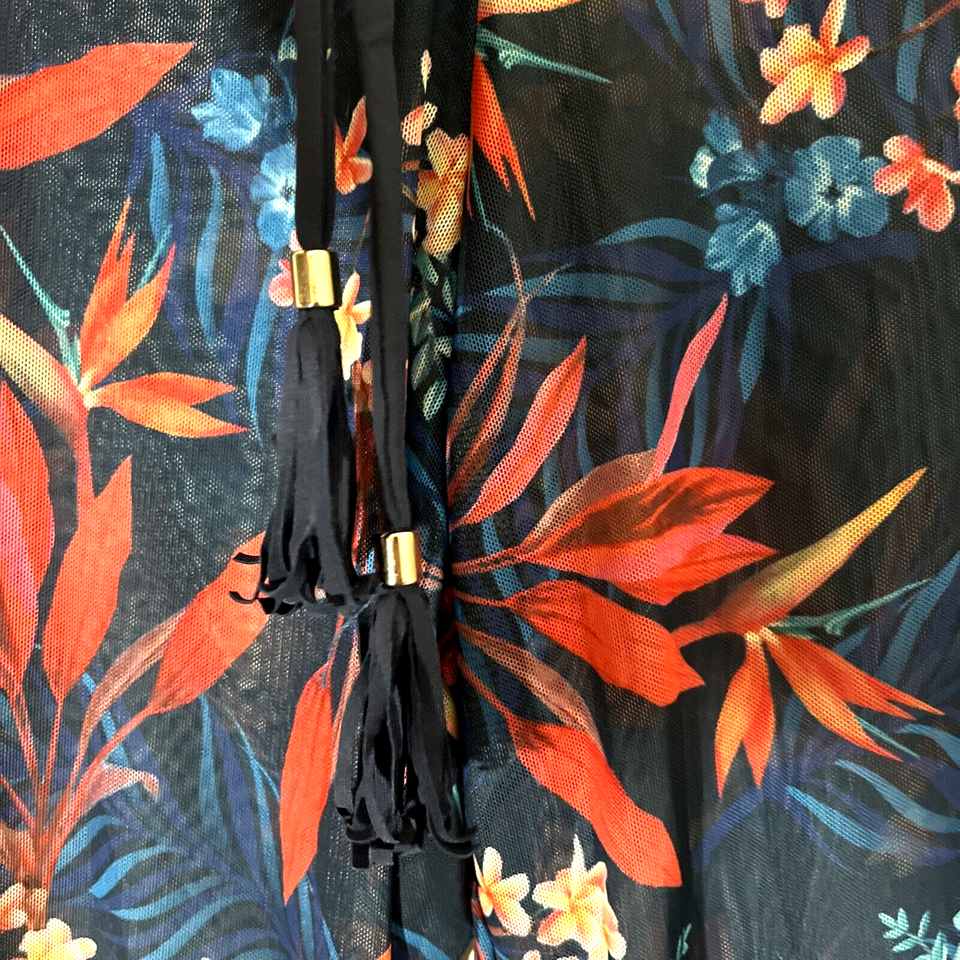 Bari Swimwear Sheer Pants Beach Pool Colorful Floral Print Size EG | eBay