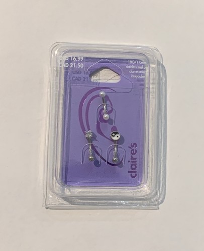 NEW Claire's Rook Daith Piercings Earrings 3ct 18 Gauge | eBay
