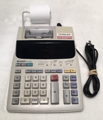 SHARP EL-1801V Electronic Printing Calculator 12 Digit 2 Color Adding ...