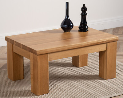 Dakota Chunky Oak Small Coffee Table for Living Room | Wooden Coffee ...