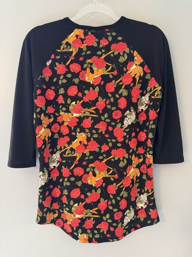 Lularoe Disney Bambi And Thumper Red Rose Print Randi Baseball Shirt ...