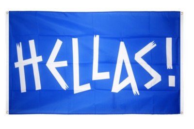 BALKONFLAGGE BALKONFAHNE Fanflagge Griechenland HELLAS! Flagge Fahne ...