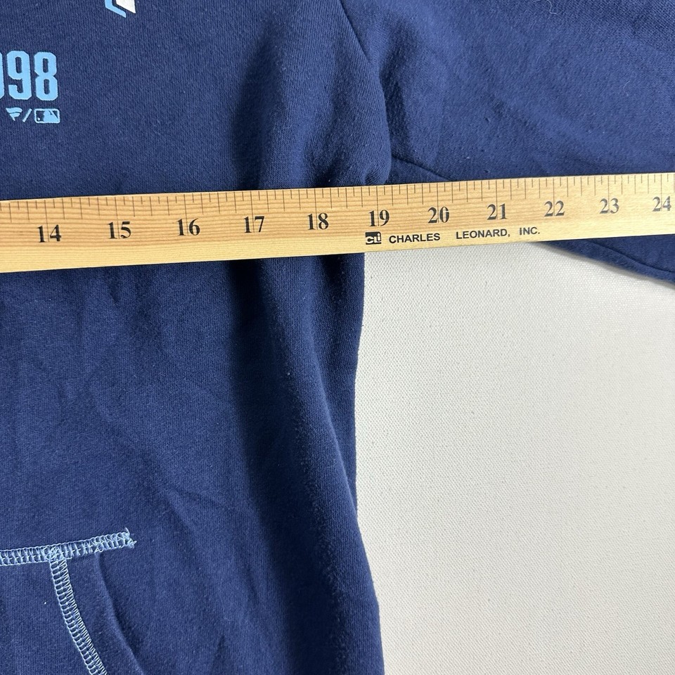 Tampa Bay Devil Rays Hoodie Sweater Mens Medium Fanatics Fleece Navy ...