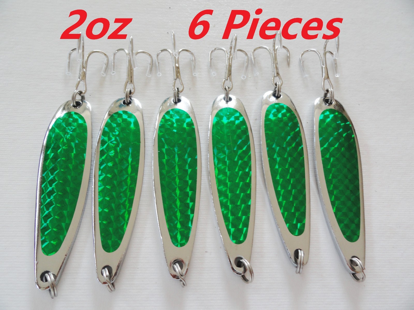 6 Pieces Casting 2oz Crocodile Spoons Green Fishing Lures | eBay