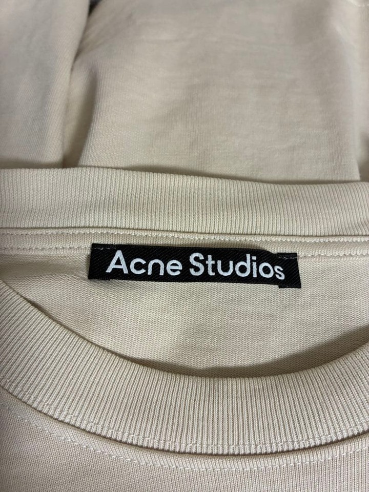 Acne Studios Logo T-Shirt Beige Cotton Short Sleeve Men's Size S | eBay