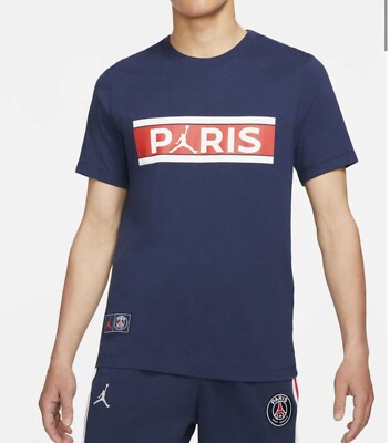 Jordan Paris Saint-Germain T-Shirt Midnight Navy x PSG Wordmark Men NWT ...