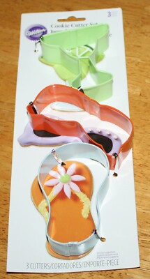 Wilton ~ 3 Pc SUMMER FUN COOKIE CUTTER SET #2308-0993 - Metal Coated ...