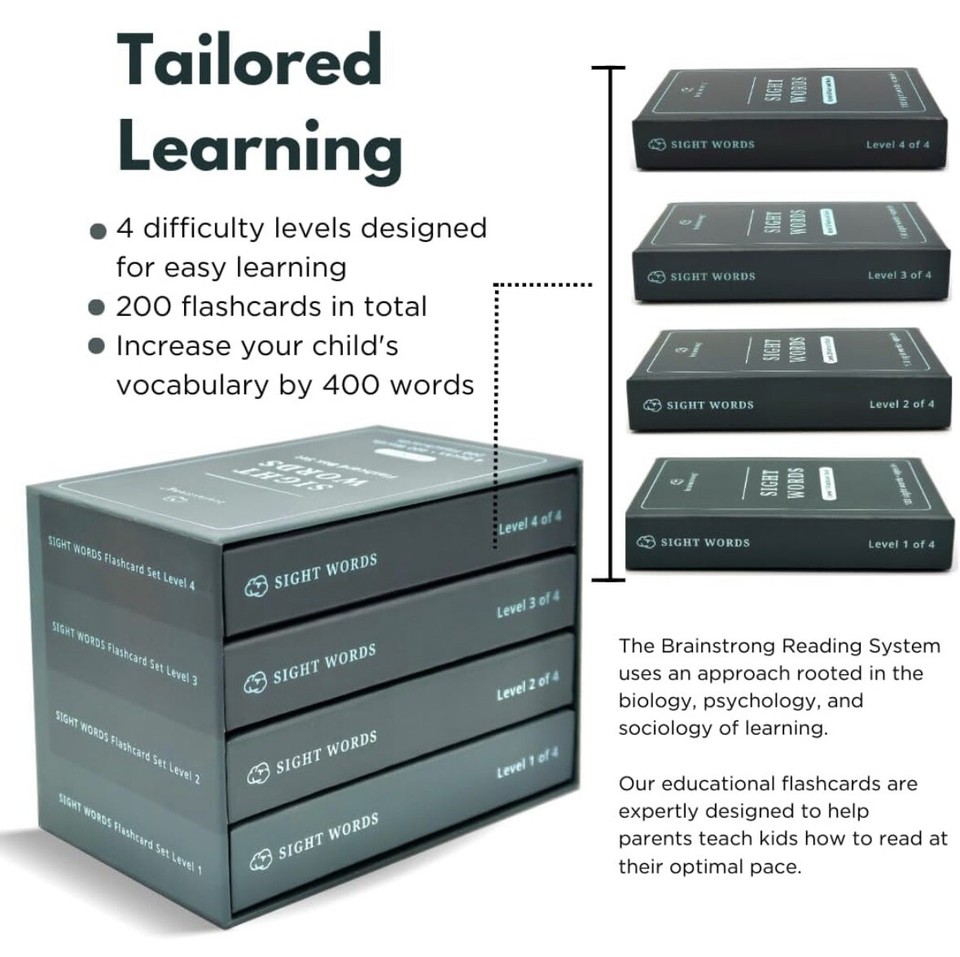 NEW Brainstrong 400 Sight Words Flashcards Premium Homeschool Kinder ...