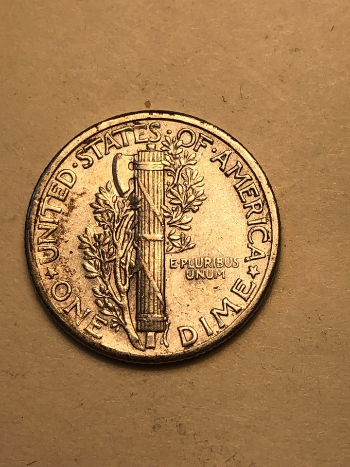 1937-P Mercury Silver Dime, Extra Fine Circ. Lot V-43044, Free shipping ...