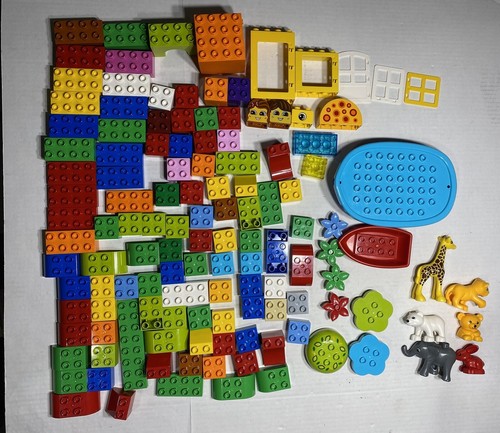 Mixed 126 Pcs LEGO Duplo Fun with Bricks 4627 Boat Lion Bears Elephant ...