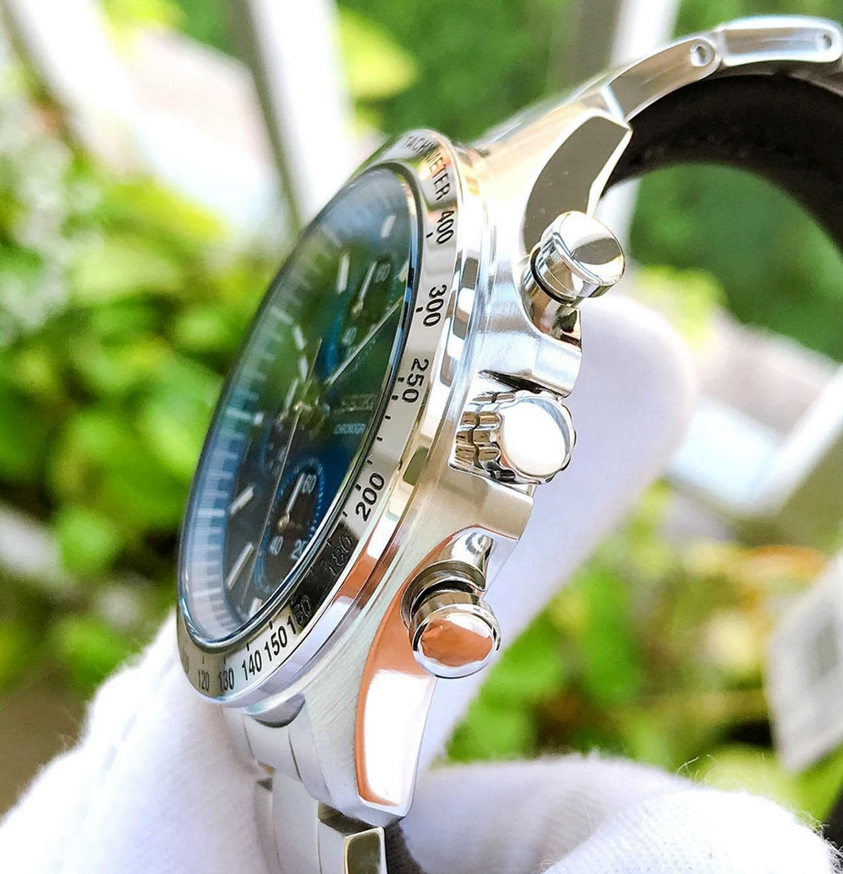 Seiko Spirit Chronograph Blue Dial Stainless Steel Men's Watch SBTR023 ...