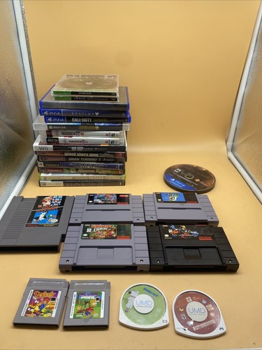 Lot Of 31 Games NES SNES PS4 XBOX PSP PS3 PS1 Wii Xbox 360 Gameboy ...