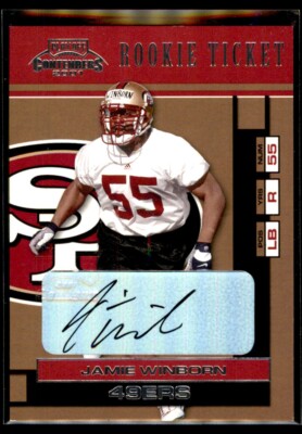 Jamie Winborn 2001 Playoff Contenders RC Autograph Rookie Auto #136 San ...