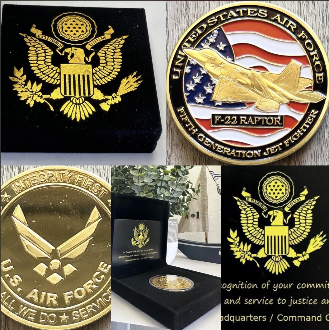 Single Air Force Challenge Coin Displays Laser Engraved Military