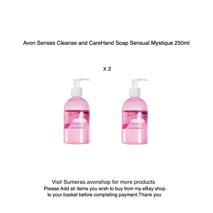 2 x Avon Senses Cleanse & Refresh~Daily Hand Wash Soap Mystique 250ml ...