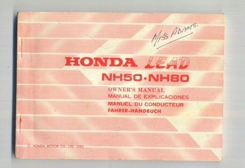 Honda NH80 Lead Vision Aero (83-87) Owners Riders Manual Hand-Book NH ...