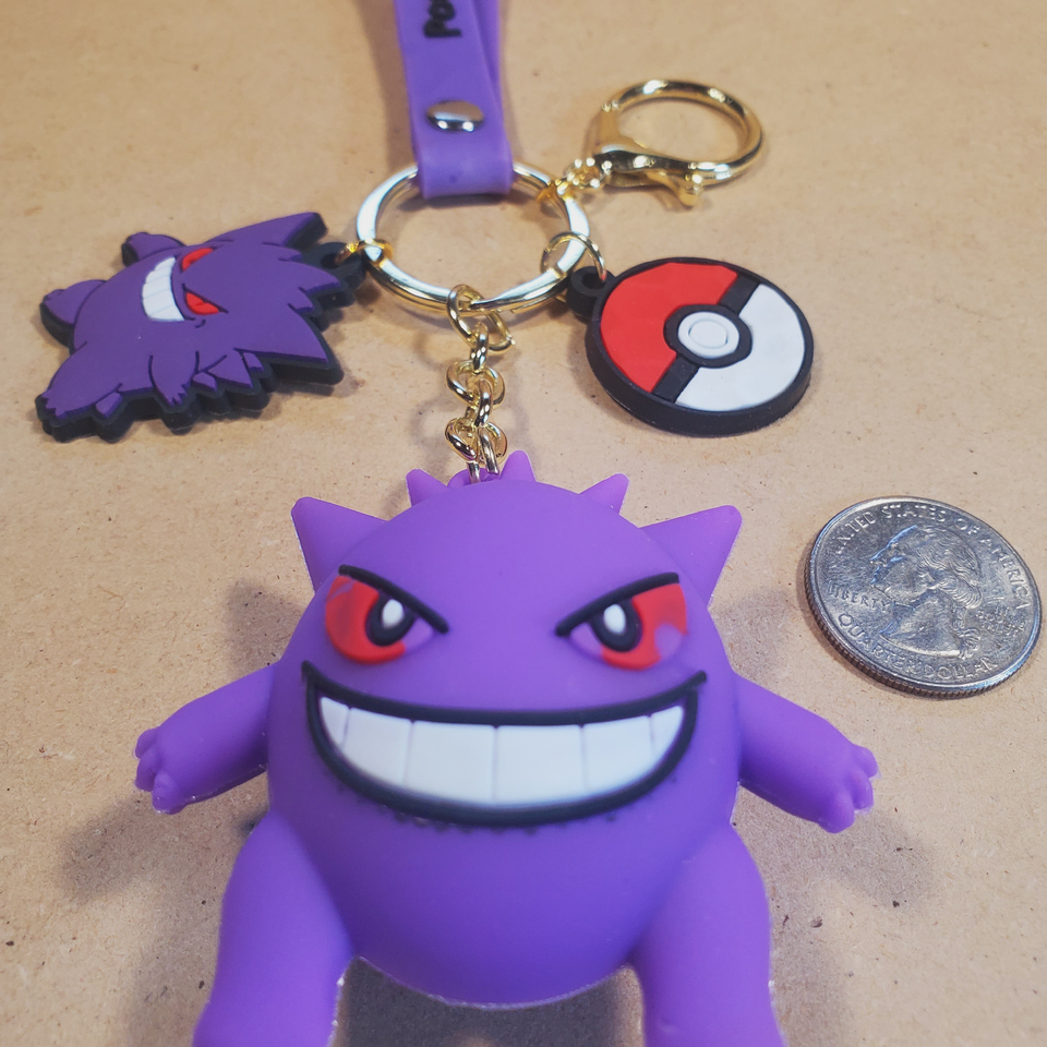 Gengar keychain w/ Pocket Monster strap ⭐️ 3d minifigure Pokemon key ...