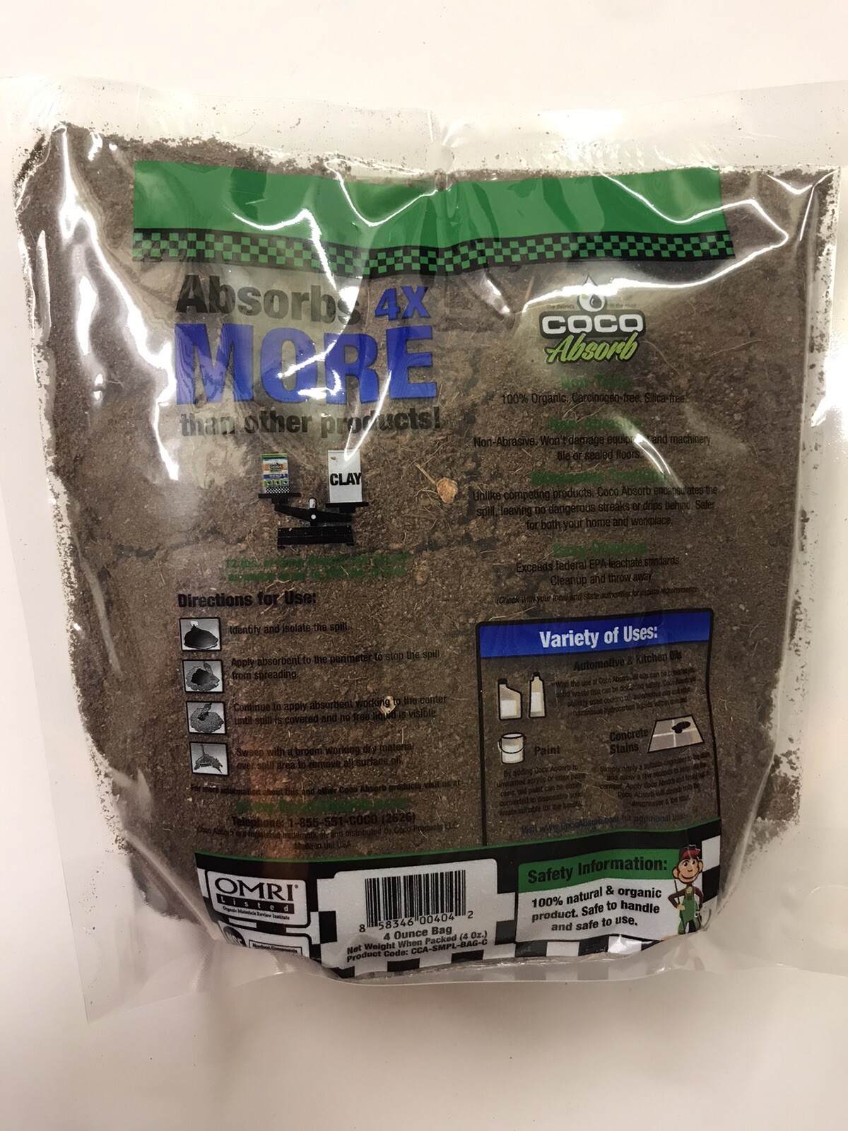 Coco Absorb 4 Oz-100% Natural And Organic Absorbent-Up To 9 Times Its ...