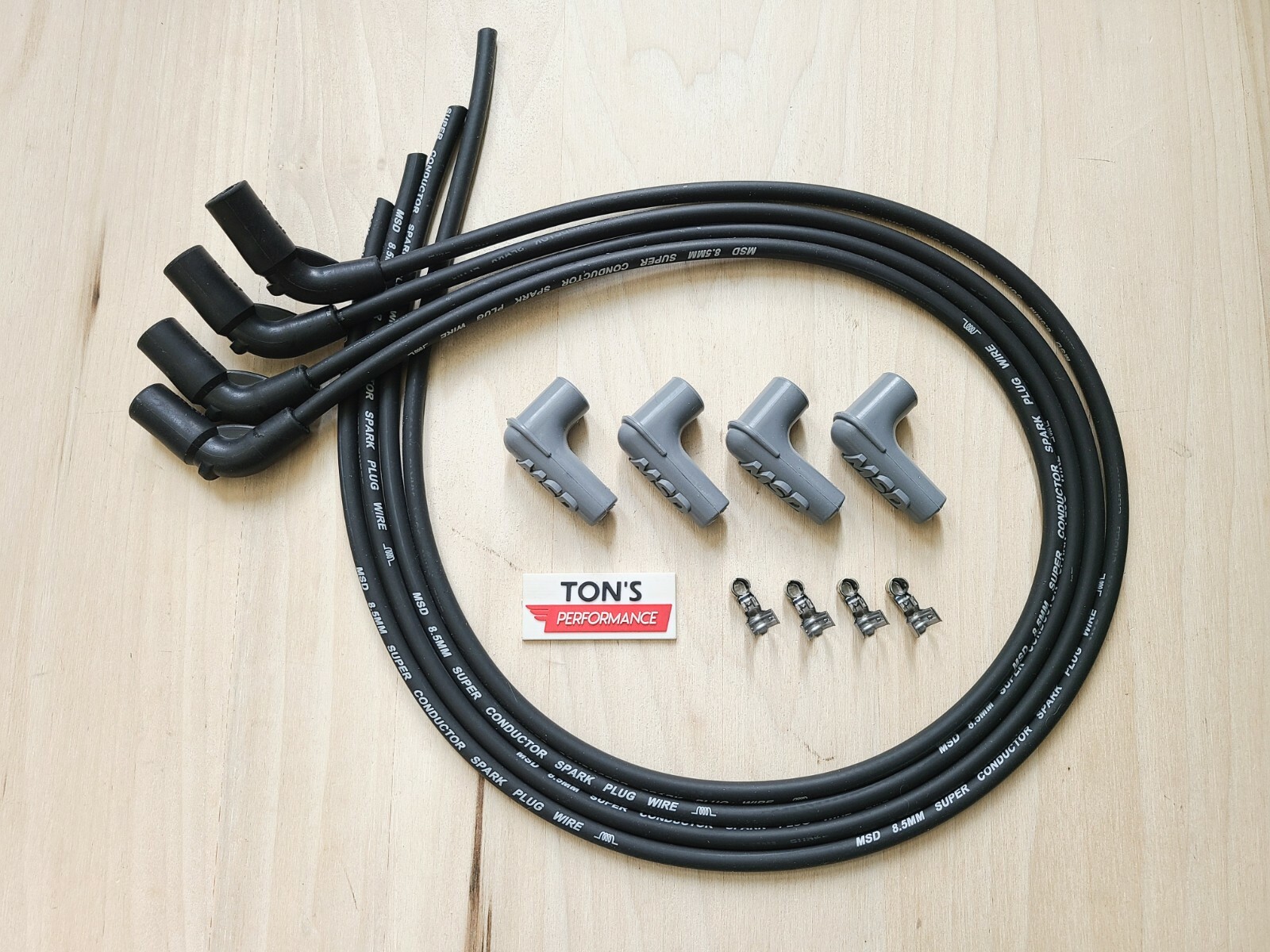 4 MSD 8.5mm LS LS1 LSX LT LT1 Universal 90 Degree Spark Plug Boots ...