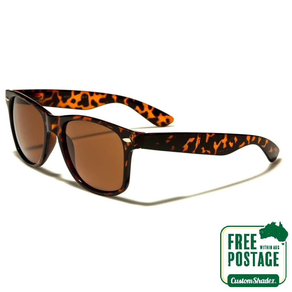 Classic Retro Sunglasses - Tortoise Shell Frame / Brown Lens - Men's ...