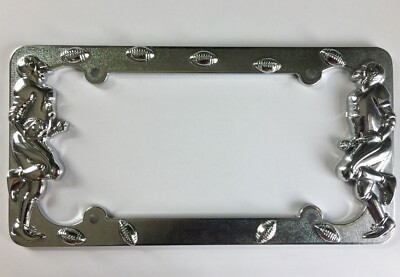 FOOTBALL license plate frame Chrome NEW 12"x 6" car/ Truck FREE ...