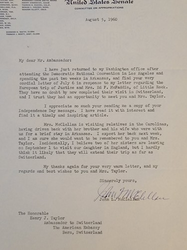 John L.McClellan Senator of Arkansas Signed Official Typed Letter | eBay