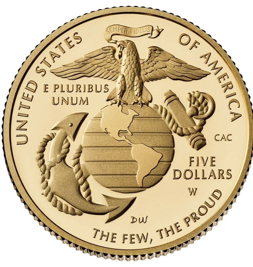 2025-W Proof $5 US Marine Corps Gold 250th Anniversary NGC PF70 FDI ...