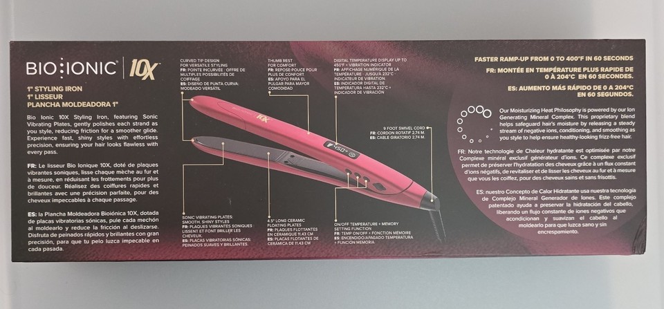 BIO IONIC 10x Pro Styling Iron, 1 Inch 2025 Version Z-10XFI-1.0 Red ...