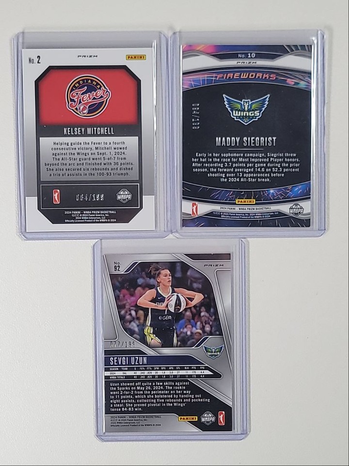 [3] SEVGI UZUN KELSEY MITCHELL 2024-25 PRIZM ROOKIE BLUE PULSAR RC /199 ...