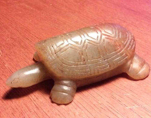 Chinese Nephrite Jade Carved Hard Orange Stone Turtle Pendant Carving ...