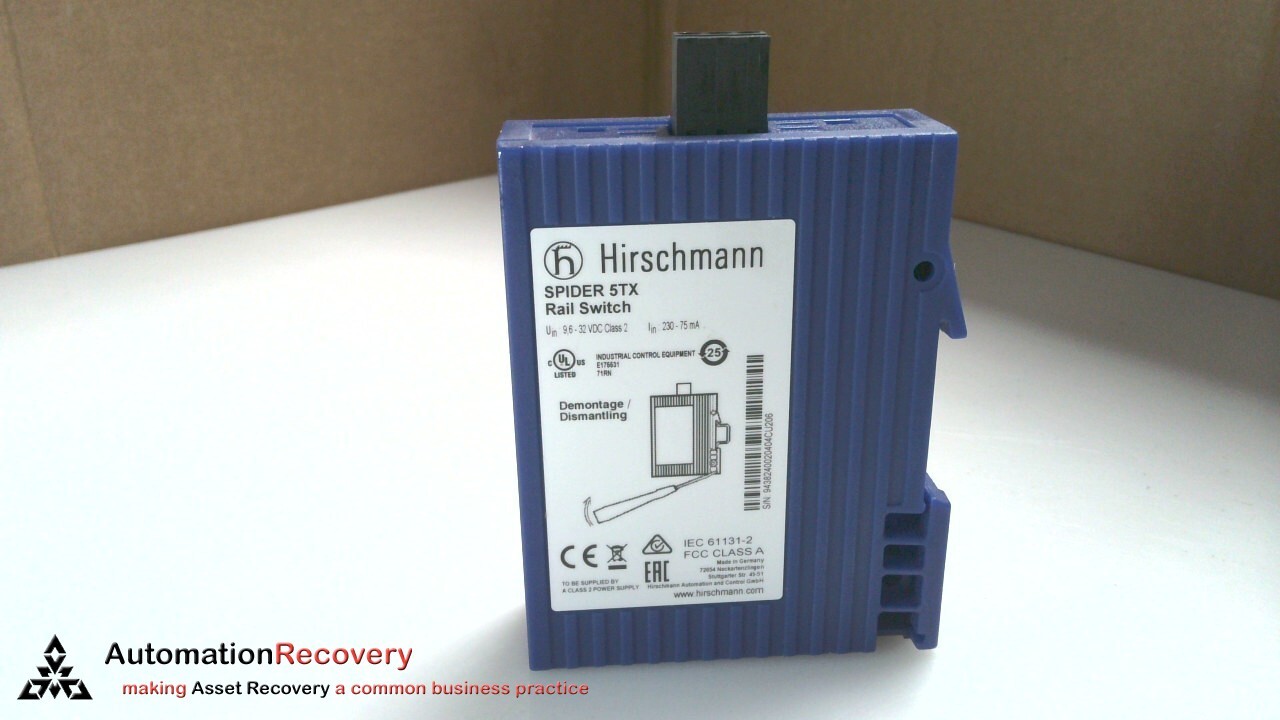 Hirschmann SPIDER 5TX 5-Port DIN Rail Ethernet Switch - 943824002 for ...