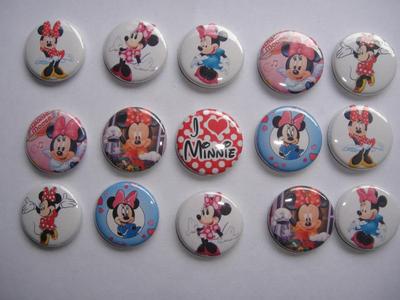 Love Minnie Mouse buttons flat back or pin badge cabochons ...