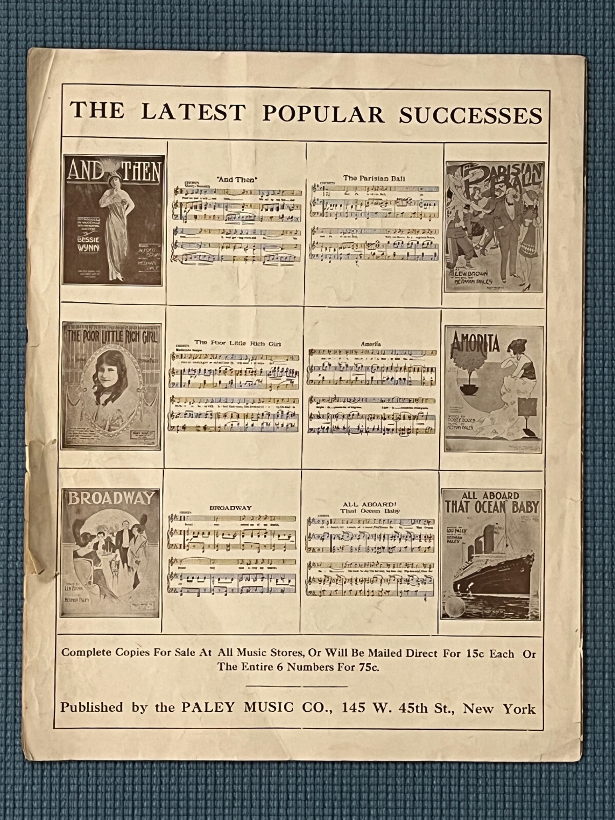And Then sheet music, 1913, Sung by Bessie Wynn, By A. Bryan & H. Paley ...