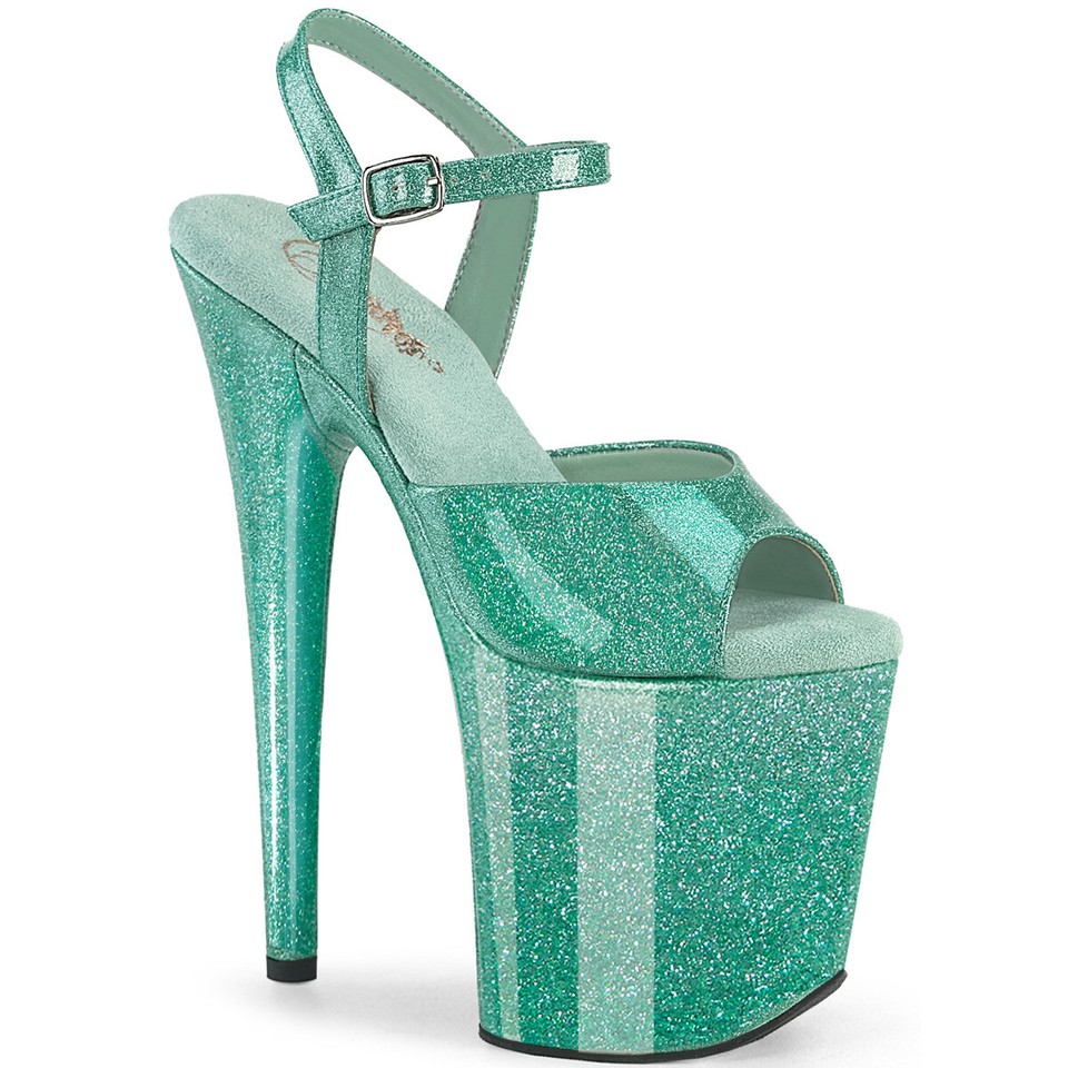 8" Barbie Pink Glitter Platform Gogo Dancer Heels Mens Drag Queen Shoes ...